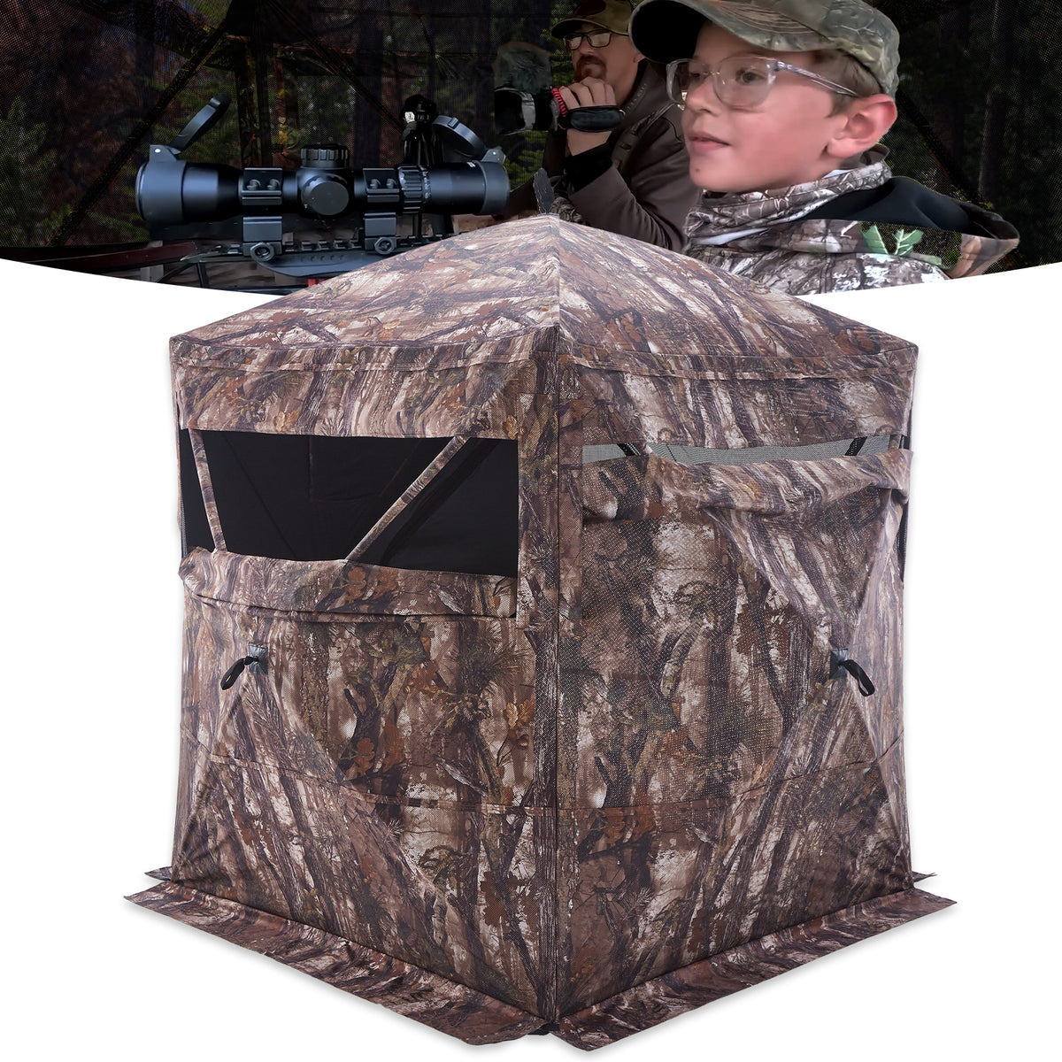 New View Hunting Pop-up Style 270° See Through Hunting Ground Blind fo