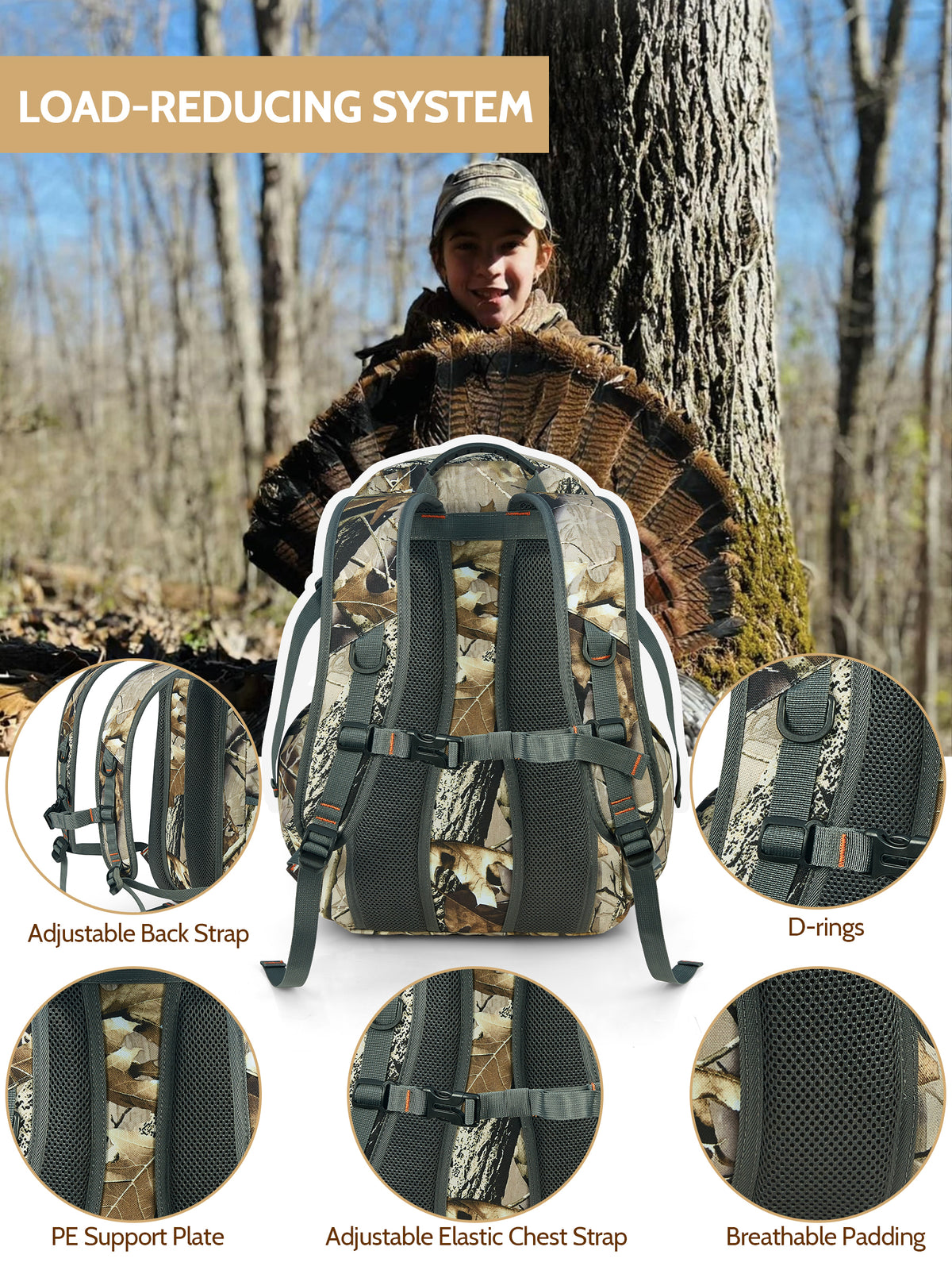 30L Camo Hunting Day Pack for Kids – New View Hunting